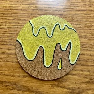 Dining | Multicolor Grime Drip Cork Coasters Lot Of 9 | Poshmark